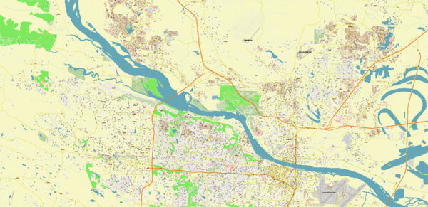 Little Rock Arkansas US Map Vector City Plan High Detailed Street Map ...