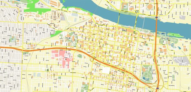 Little Rock Arkansas US Map Vector City Plan High Detailed Street Map ...