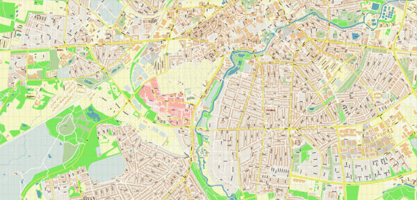 Odense Denmark PDF Vector Map: City Plan High Detailed Street Map ...