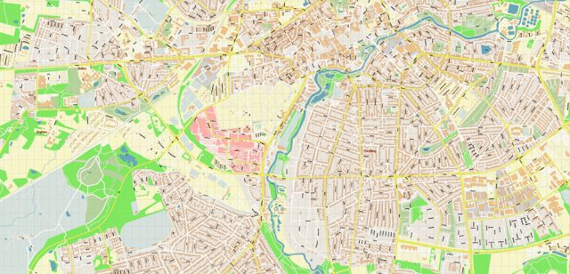 Odense Denmark Map Vector City Plan High Detailed Street Map editable ...