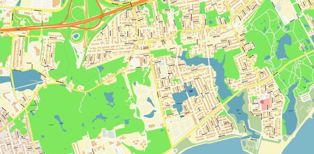 Staten Island New York City NY US PDF Vector Map: City Plan High ...