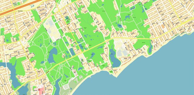 Staten Island New York City NY US PDF Vector Map: City Plan High ...