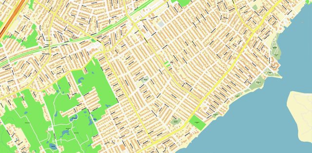 Staten Island New York City NY US PDF Vector Map: City Plan High ...