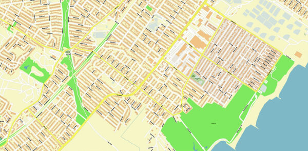 Staten Island New York City NY US PDF Vector Map: City Plan High ...