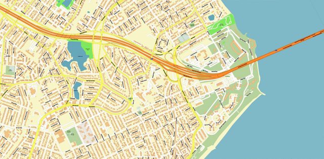 Staten Island New York City NY US PDF Vector Map: City Plan High ...