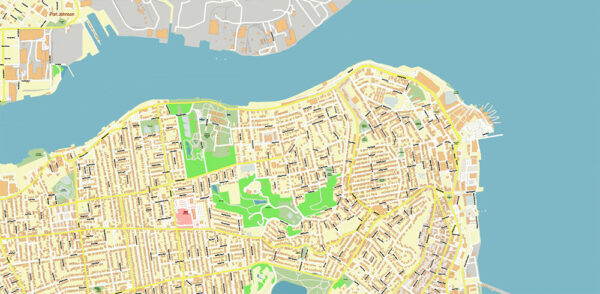 Staten Island New York City NY US PDF Vector Map: City Plan High ...