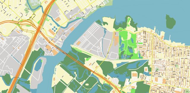 Staten Island New York City NY US PDF Vector Map: City Plan High ...