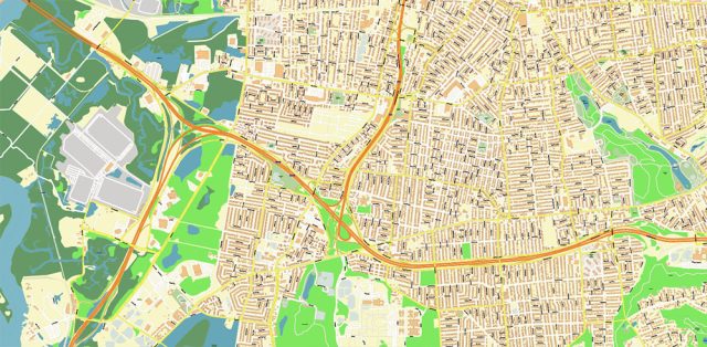 Staten Island New York City NY US PDF Vector Map: City Plan High ...