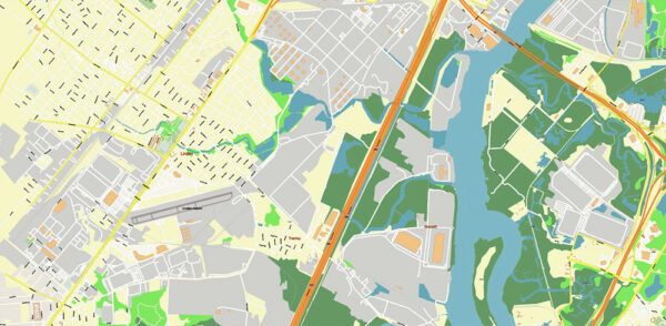 Staten Island New York City NY US PDF Vector Map: City Plan High ...