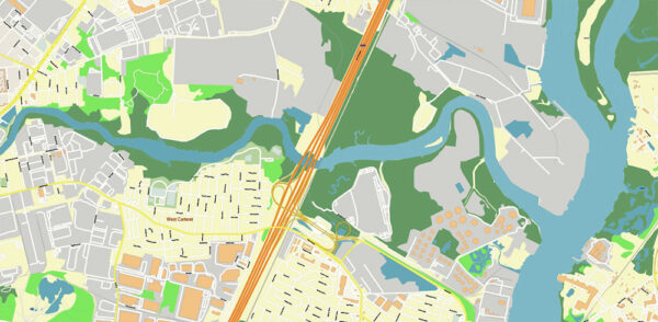 Staten Island New York City NY US PDF Vector Map: City Plan High ...