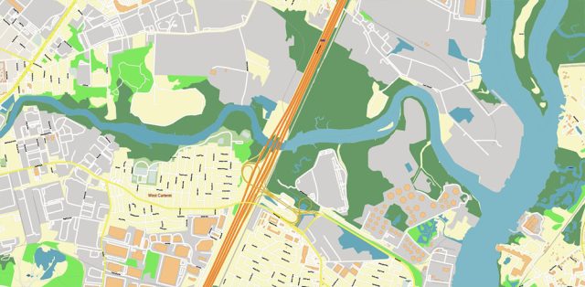 Staten Island New York City NY US PDF Vector Map: City Plan High ...