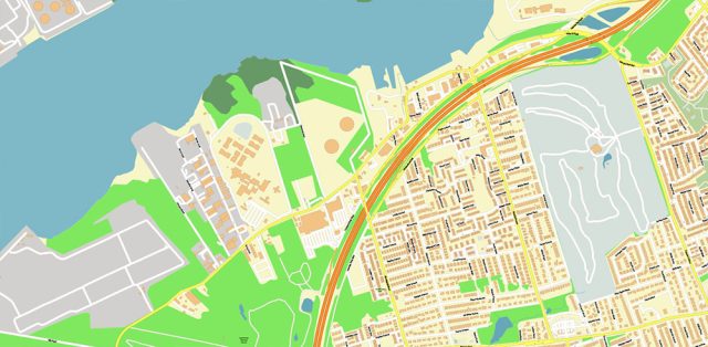 Staten Island New York City NY US PDF Vector Map: City Plan High ...