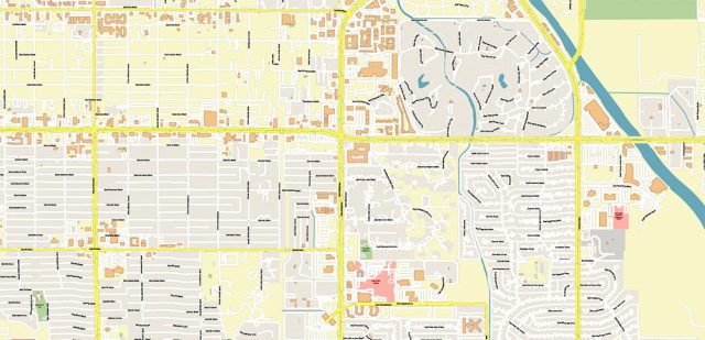 Tucson Arizona US Map Vector City Plan High Detailed Street Map ...