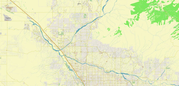 Tucson Arizona US Map Vector City Plan High Detailed Street Map ...