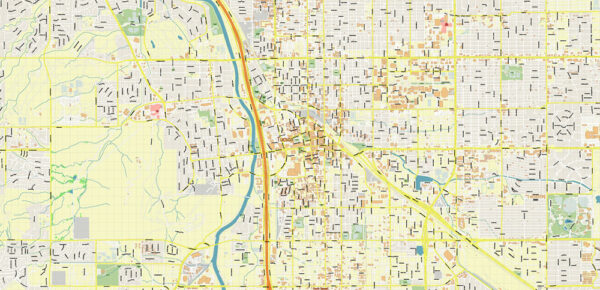 Tucson Arizona US Map Vector City Plan High Detailed Street Map ...