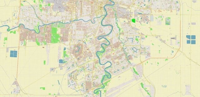 Winnipeg Manitoba Canada PDF Vector Map: City Plan High Detailed Street ...
