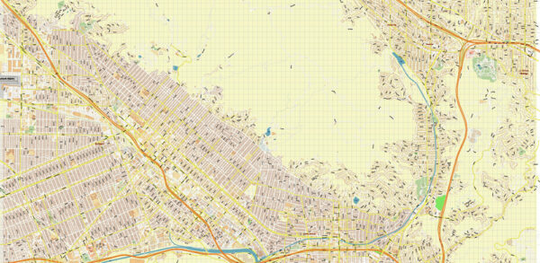 Glendale California US Map Vector City Plan High Detailed Street Map ...