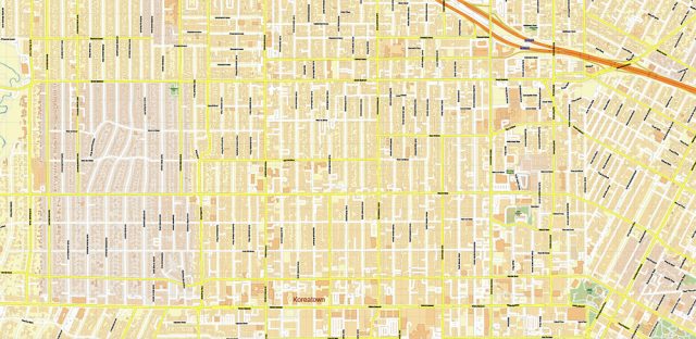 Hollywood California US Map Vector City Plan High Detailed Street Map ...