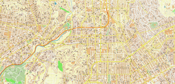Pasadena California US Map Vector City Plan High Detailed Street Map ...