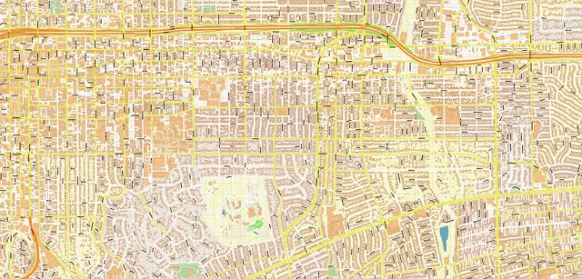 Pasadena California US Map Vector City Plan High Detailed Street Map ...