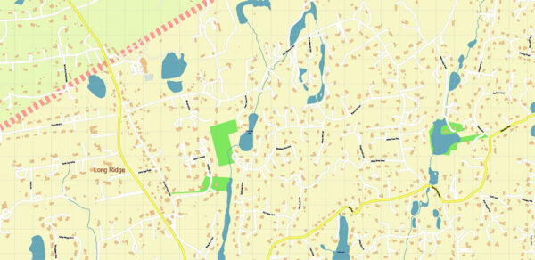 Stamford Connecticut US Vector Map: High Detailed Street Map editable ...