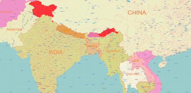 World Geo Lat-Long Projection Political Vector Map (1989 year, USSR ...