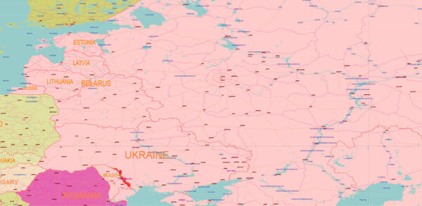 World Geo Lat-Long Projection Political Vector Map (1989 year, USSR ...