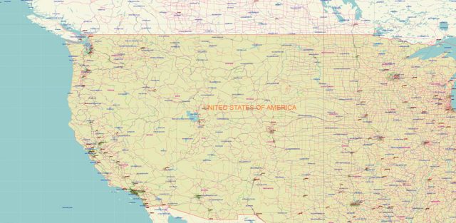 World Geo Lat-Long Projection Political Vector Map (1989 year, USSR ...
