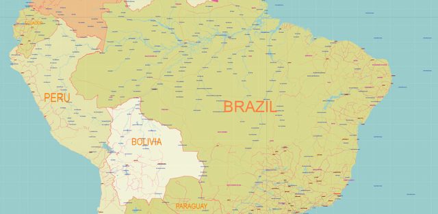 World Geo Lat-Long Projection Political Vector Map (1989 year, USSR ...
