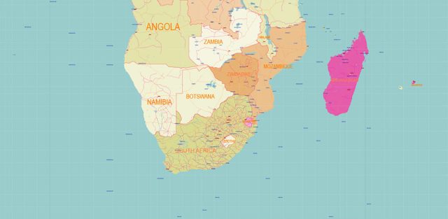 _World Geo Lat-Long Projection Political Vector Map (1989 year, USSR ...