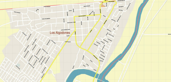 Yuma Arizona US PDF Vector Map: City Plan High Detailed Street Map ...