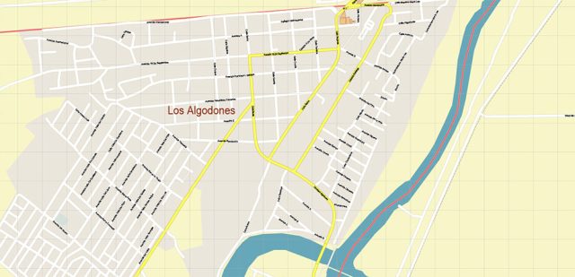 Yuma Arizona US PDF Vector Map: City Plan High Detailed Street Map ...