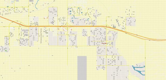 Yuma Arizona US PDF Vector Map: City Plan High Detailed Street Map ...