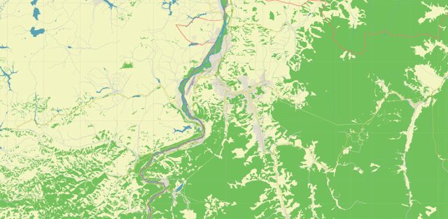 Altay Republic Russia Map Vector Detailed Road Map editable Adobe ...