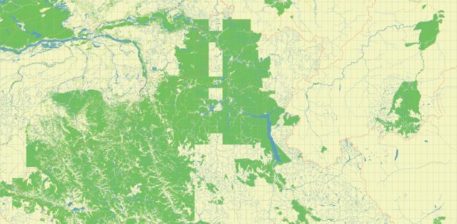 Altay Republic Russia PDF Vector Map: Detailed Road Map editable Adobe ...
