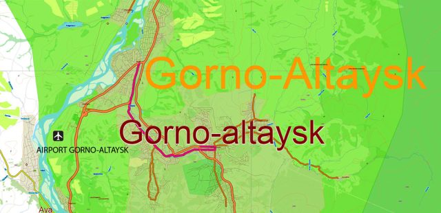 Altay Republic Russia complete relief topo PDF Vector Map: Extra High ...