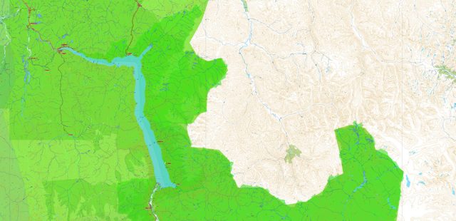 Altay Republic Russia complete relief topo PDF Vector Map: Extra High ...