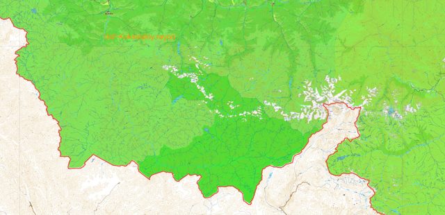 Altay Republic Russia complete relief topo Map Vector Extra High ...
