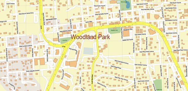 Colorado Springs Colorado US PDF Vector Map: Extra High Detailed Street ...