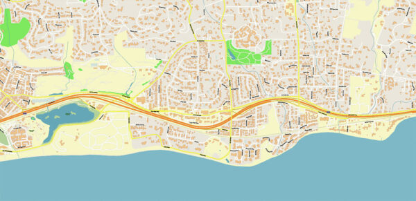 Montecito California US Map Vector Extra High Detailed Street Map ...