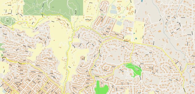 Montecito California US PDF Vector Map: Extra High Detailed Street Map ...