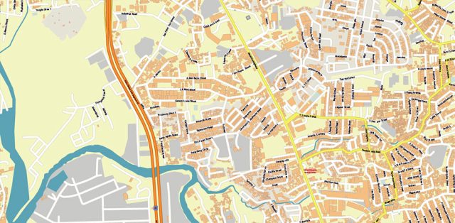Pampanga Philippines Map Vector Extra High Detailed Road Map editable ...