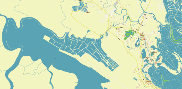 Pampanga Philippines Map Vector Extra High Detailed Road Map editable ...