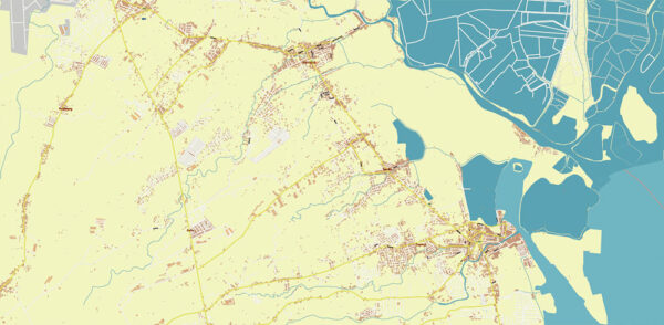 Pampanga Philippines Map Vector Extra High Detailed Road Map editable ...