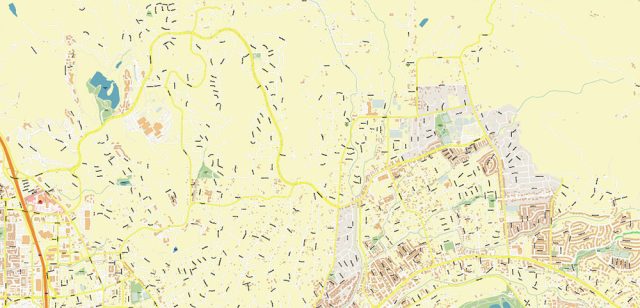 Santa Rosa California US PDF Vector Map: Extra High Detailed Street Map ...