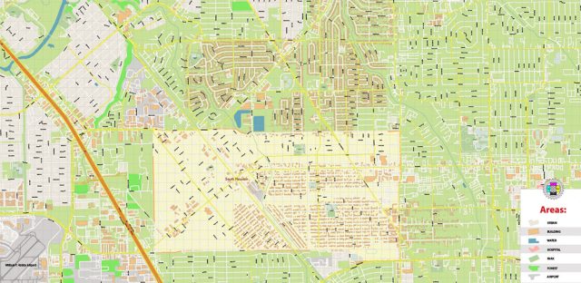 South Houston Texas US Map Vector Extra High Detailed Street Map ...