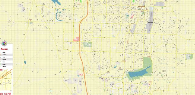 Springdale Arkansas US PDF Vector Map: Extra High Detailed Street Map ...