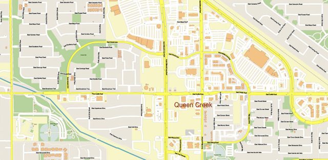 Mesa + Gilbert + Chandler + Scottsdale + Tempe Arizona US Map Vector ...