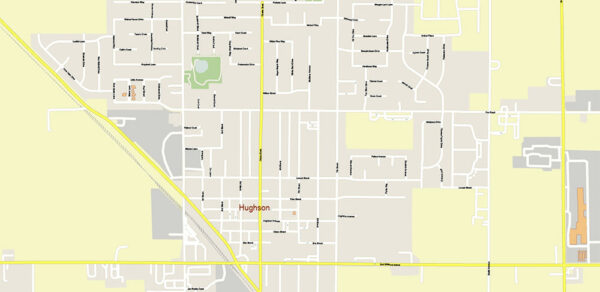Modesto California US Map Vector Extra High Detailed Street Map ...