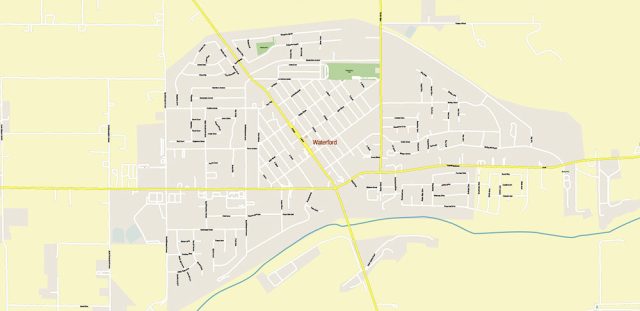 Modesto California US Map Vector Extra High Detailed Street Map ...